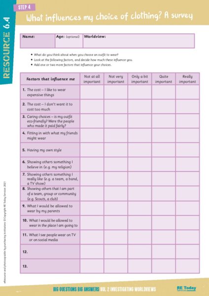 What influences my choice of clothing? Survey – NATRE