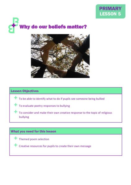 Primary: Lesson 5 Plan - 'Why do our beliefs matter' – NATRE