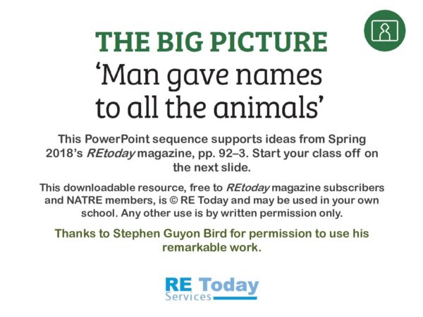 Man gave names to all the animals – NATRE